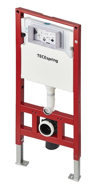 Инсталляция для унитаза Tece Tecespring S955104, клавиша черная матовая, крепеж, белый, комплект ...