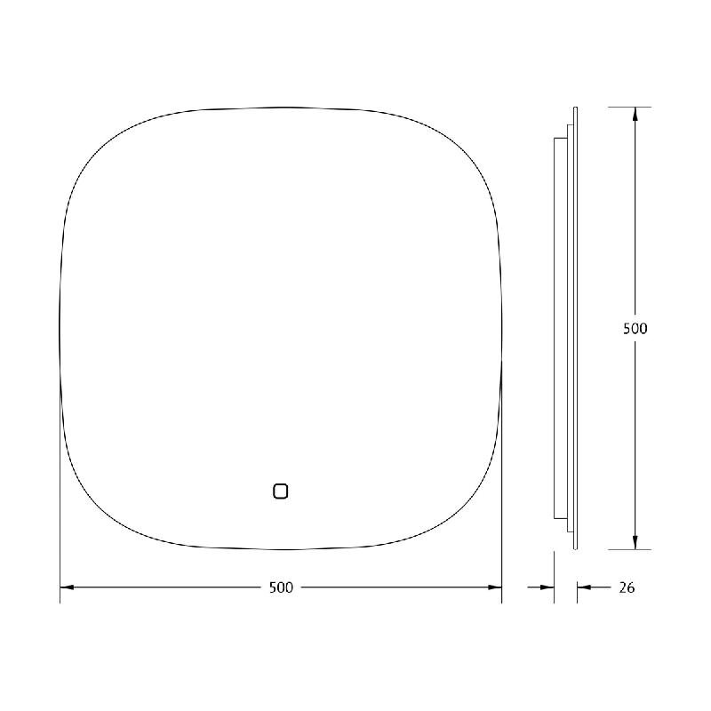 Зеркало Defesto Opti DF 2858S, 50 x 50 см, с LED-подсветкой, сенсорный ...