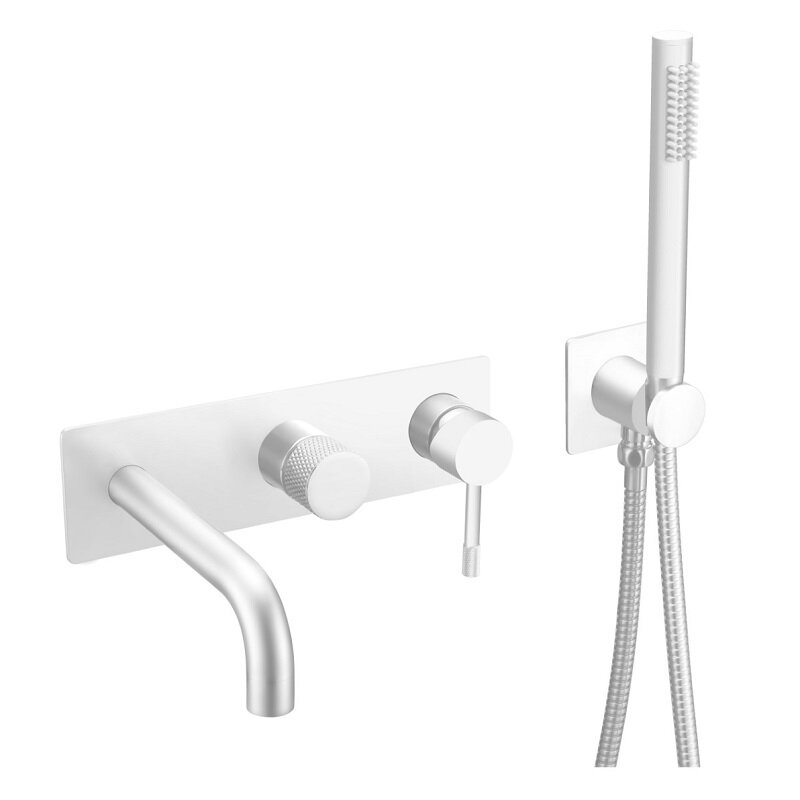 Смеситель для ванны и душа Boheme Uno 464-3-MW, цвет белый матовый ...