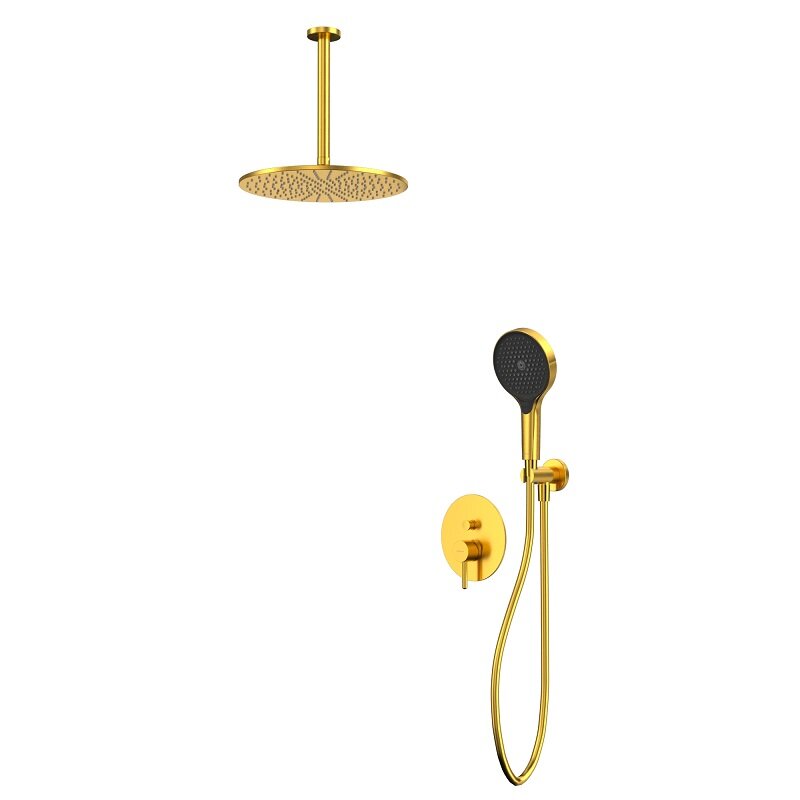 Душевая система Whitecross Y, YSET12TOPGLB, цвет брашированное золото ...
