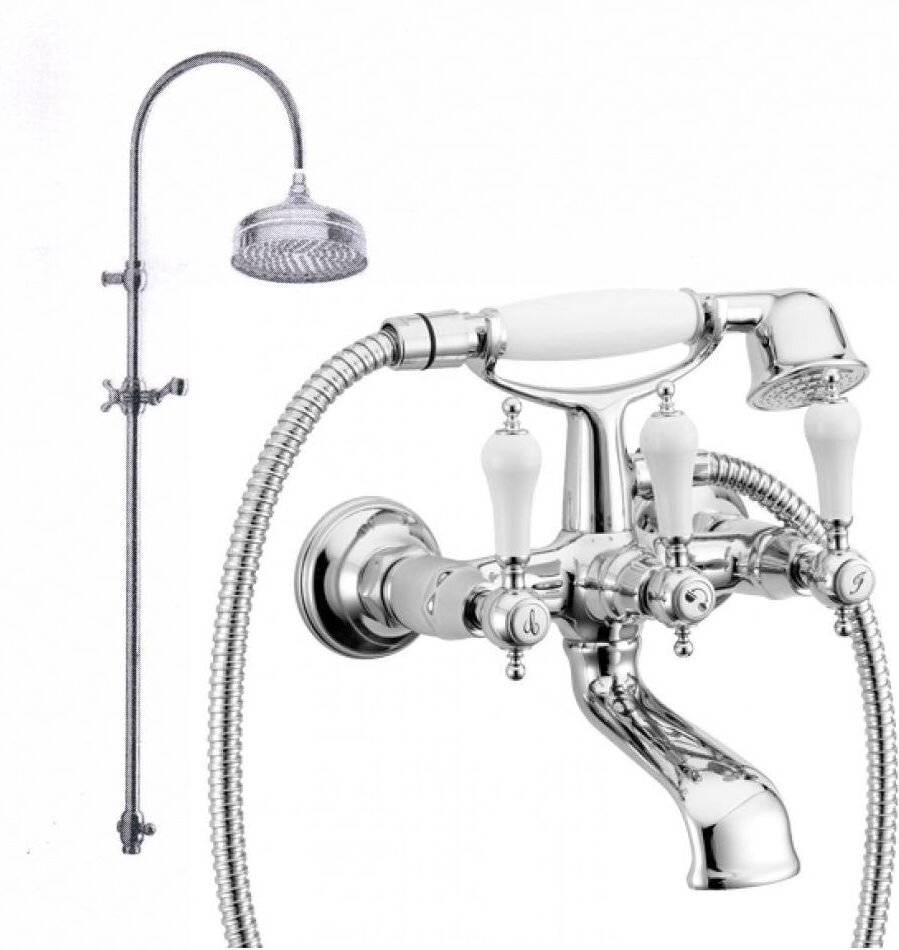 Душевая система Effepi Artex 6015-cr для ванны, с изливом, цвет хром ...