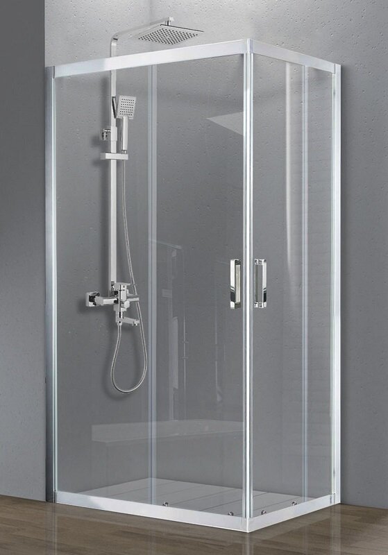 Душевой уголок Royal Bath RB HPD-T-ST, RB9100HPD-T-ST, 100 х 90 см, стекло прозрачное, профиль ...