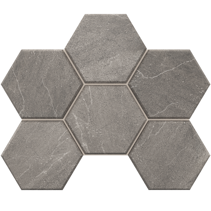 Мозаика Estima Gabbro Hexagon GB02 39871, 25 x 28.5 см, grey, купить в Москве