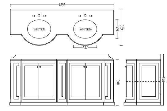 Тумба под раковину Devon&Devon Regent EFEREGENTOFNE - белый, купить в Москве