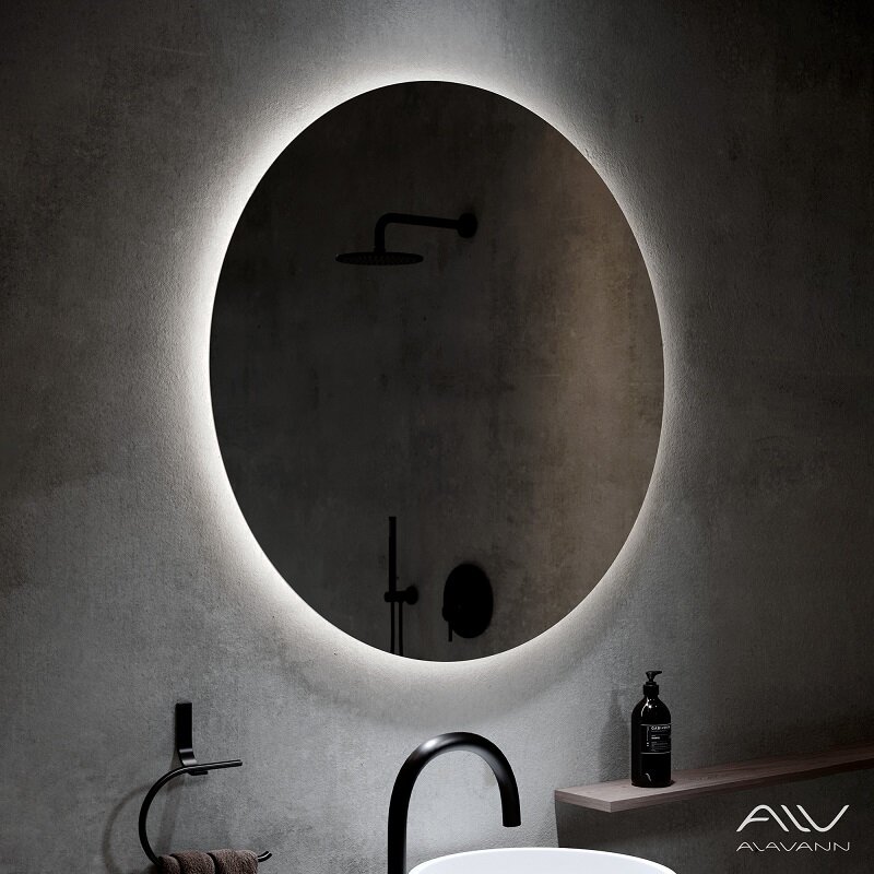 Зеркало Alavann Rondo ALV0114001, 80 см, LED подсветка, белый (ПЗ-5700 ...