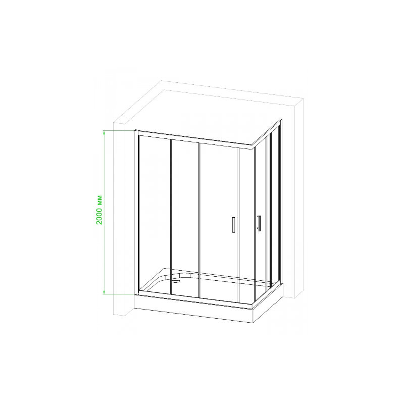 Душевой уголок Royal Bath RB7115HPD-T-BL, 115 x 70 см, стекло прозрачное, профиль черный, купить ...