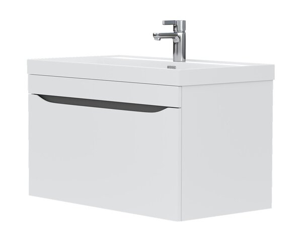 Тумба под раковину Volna Prime tpPRIME80.1Y-01, 80 см, подвесная, белый ...