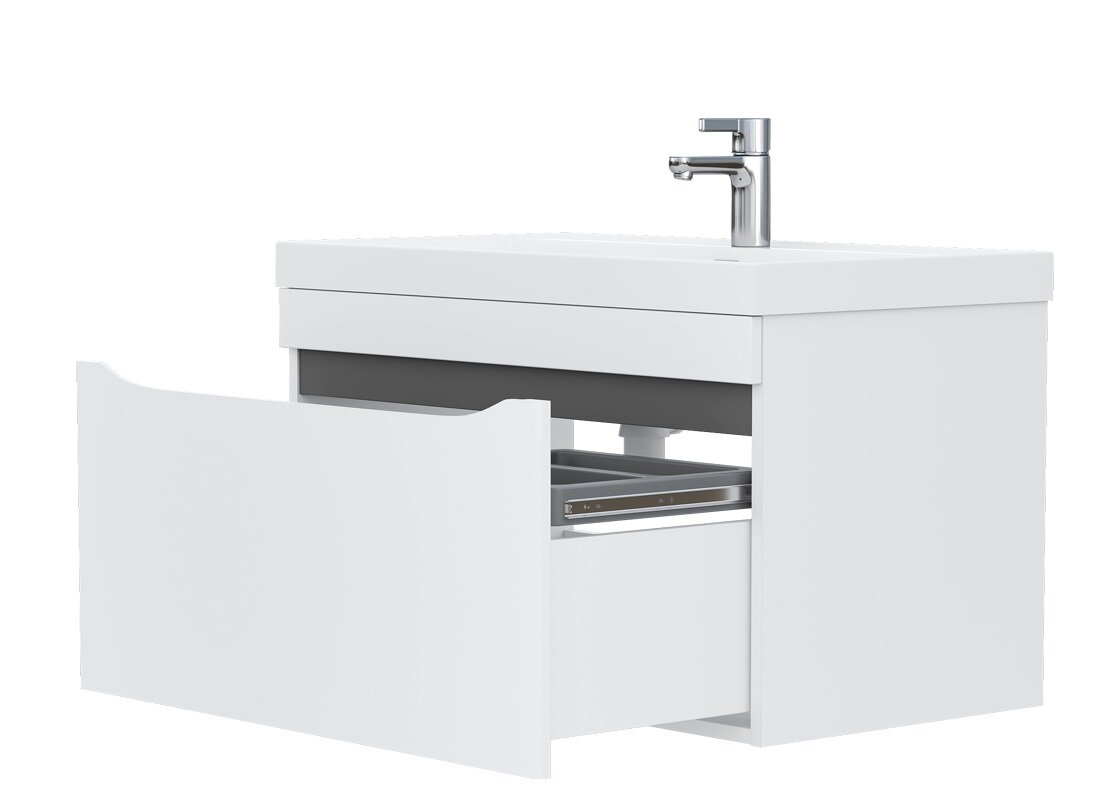 Тумба под раковину Volna Prime tpPRIME80.1Y-01, 80 см, подвесная, белый ...