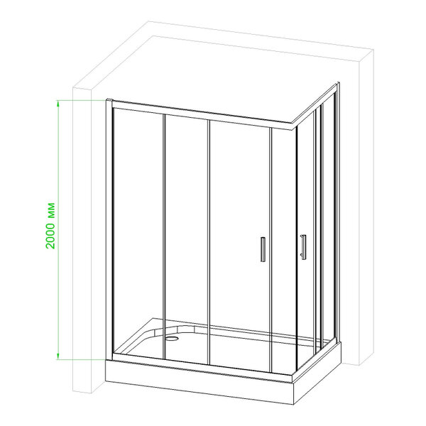 Душевой уголок Royal Bath HPD RB7595HPD-T-CH, 95 x 75 см, стекло прозрачное, профиль хром ...