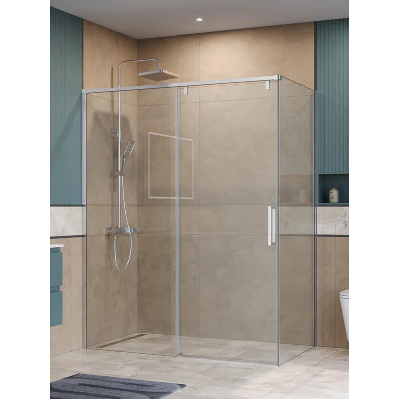 Душевой уголок BelBagno SOFT_CLOSE-1-AH-1-150/90-C-Cr, 150 х 90 см, стекло прозрачное, профиль ...