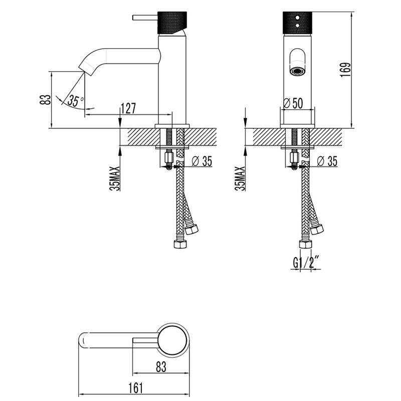 Смеситель для раковины Stworki Стокгольм S36010BK, цвет черный матовый ...