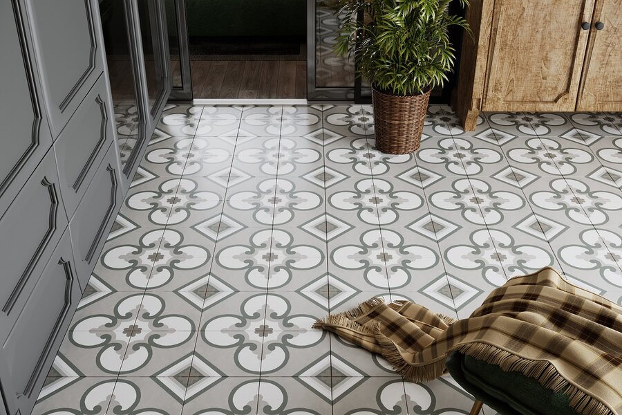 Керамогранит Creto Fresh 2 New DB_003, 20 x 20 см, белый, бежевый, купить в Москве