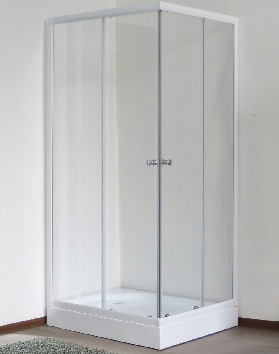 Душевой уголок Royal Bath RB 8090 HPD-T, 90 x 80 x 200 см, стекло прозрачное, белый, купить в Москве