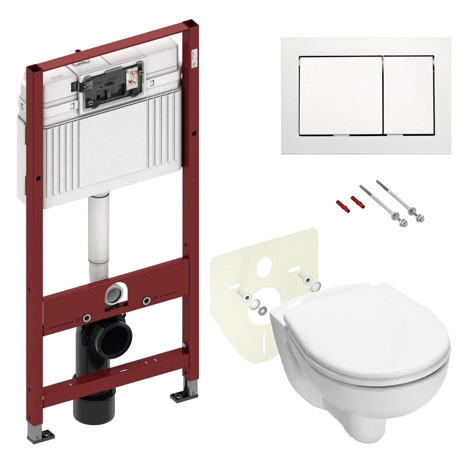 Инсталляция для унитаза TECE Base 9400400.WC1 с унитазом TECE V04 с кнопкой смыва TECEbase ...