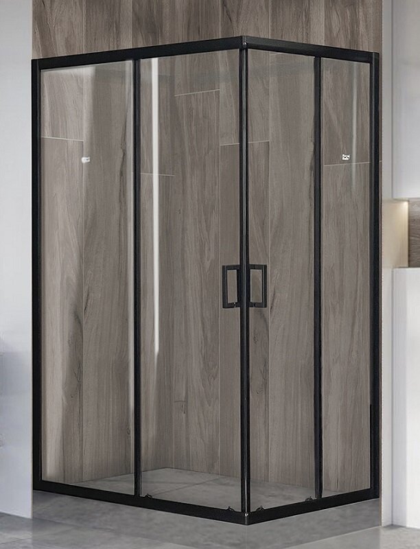 Душевой уголок Royal Bath HPD, 100 x 80 x 185 см, стекло прозрачное, профиль черный, RB8100HPD-T ...