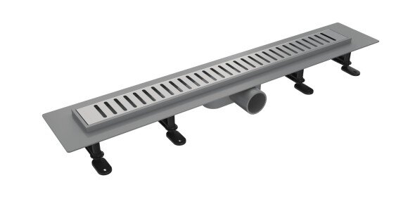 Дренажный канал Timo Smart 60 см с решеткой Strip, цвет сталь, SM-SG60 ...