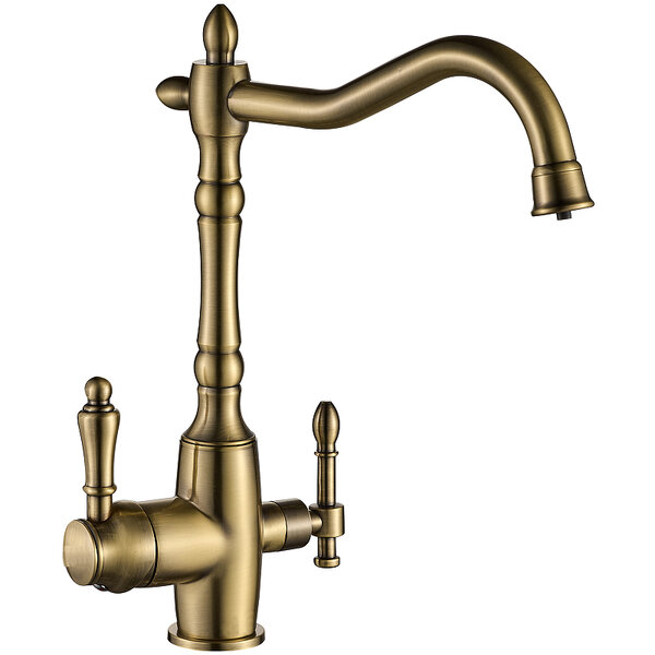 Смеситель для кухни Ulgran, с подключением к фильтру, цвет бронза матовая, U-018 (U-018), купить ...