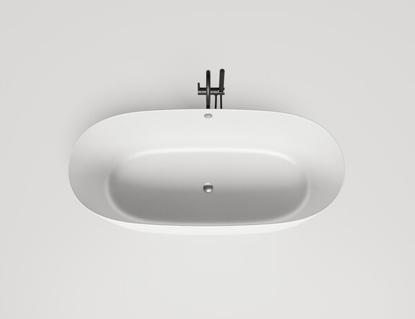 Ванна Salini Sofia Light 165 х 75 см, из искусственного камня S-Sense, белый глянцевый, внешний ...