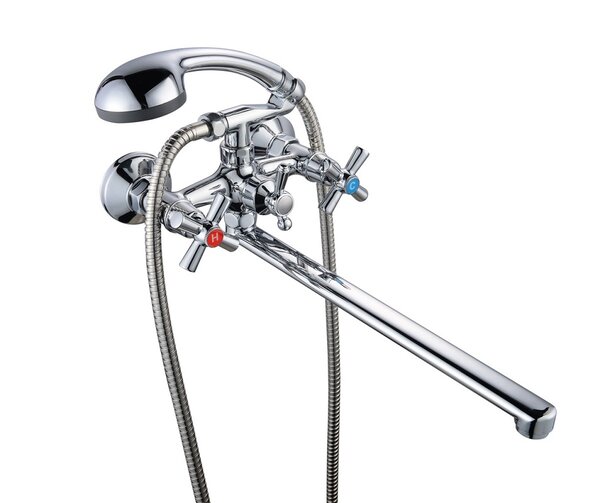 Смеситель для ванны и душа РМС с душевым комплектом, хром, SL138-143P, купить в Москве