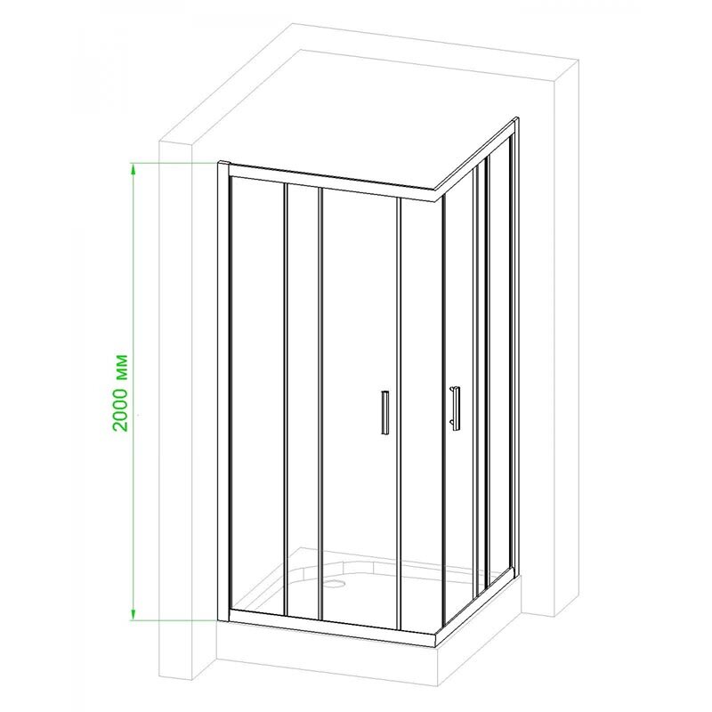 Душевой уголок Royal Bath HPD 110 x 100 х 200 см, стекло прозрачное, профиль хром, RB1011HPD-T ...