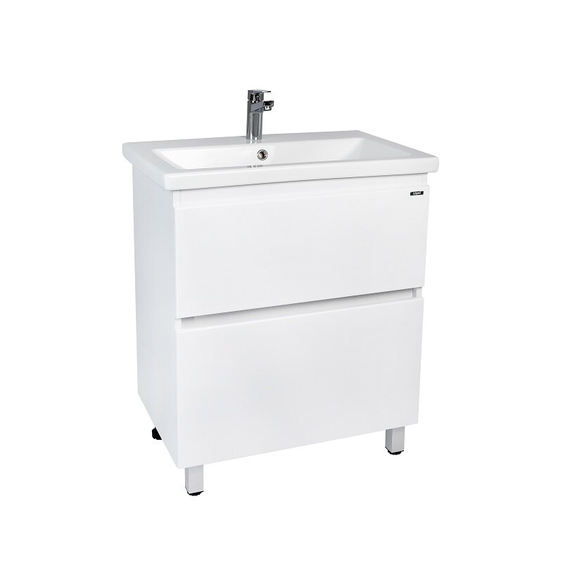 Тумба под раковину Viant Мальта 80 см, напольная, цвет белый ...