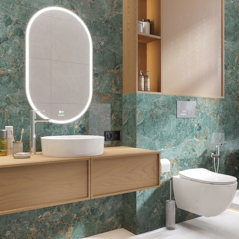 Зеркало Laparet Electra, 55 x 90 см, подсветка, диммер и антизапотевание, electra. 55/90, купить ...