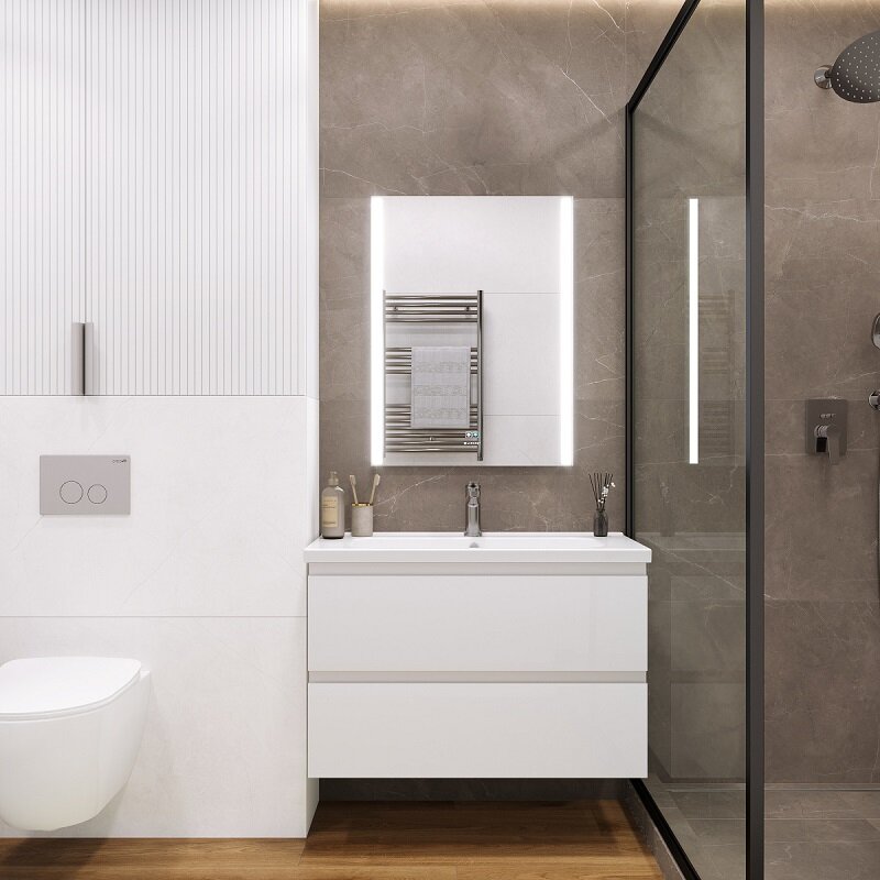 Зеркало Laparet Electra, 60 x 80 см, подсветка, диммер и антизапотевание, electra. 60/80, купить ...