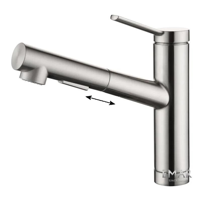 Смеситель Emar Steel ЕС - 3012 сатин для кухонной мойки, цвет сатин ...