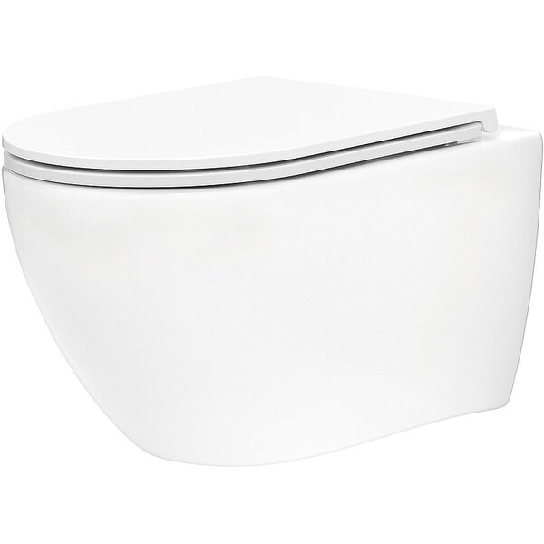 Подвесной безободковый унитаз TECE TeceSpring R 9700998, смыв торнадо, сиденье микролифт, белый ...