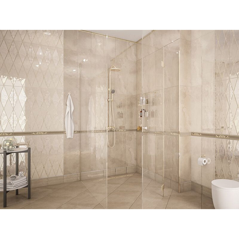 Бордюр Delacora Delta Vardo Alteria Crema Roseton BW0ROS11, 6 x 25.3 см, цвет бежевый (), купить ...