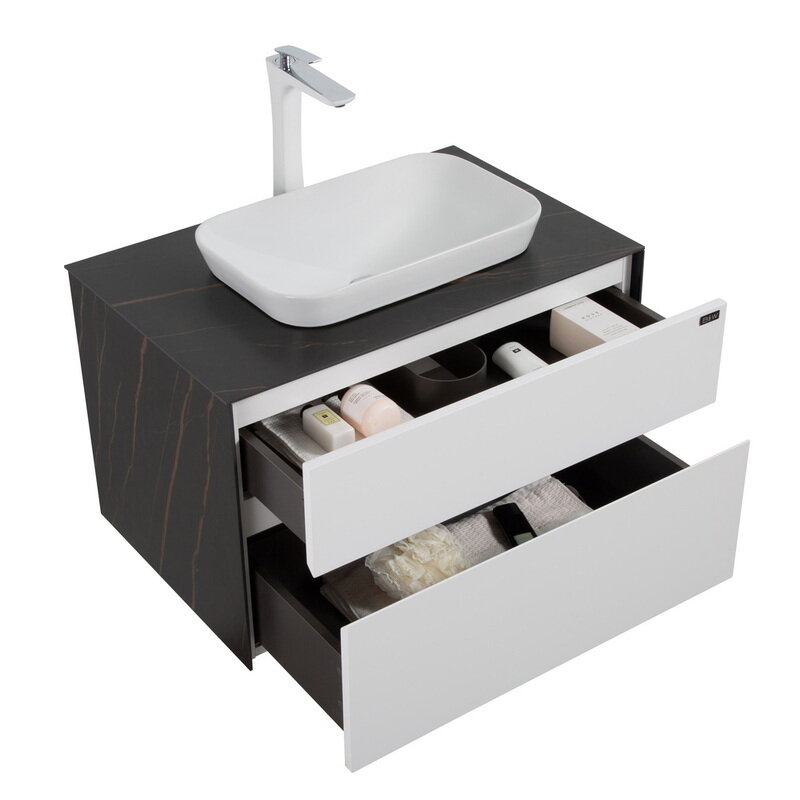 Тумба с раковиной Black&White Universe U907.800-1, 80 см, подвесная ...